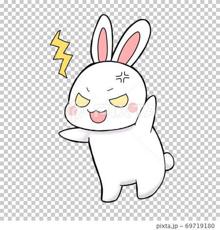 Angry white rabbit - Stock Illustration [69719180] - PIXTA