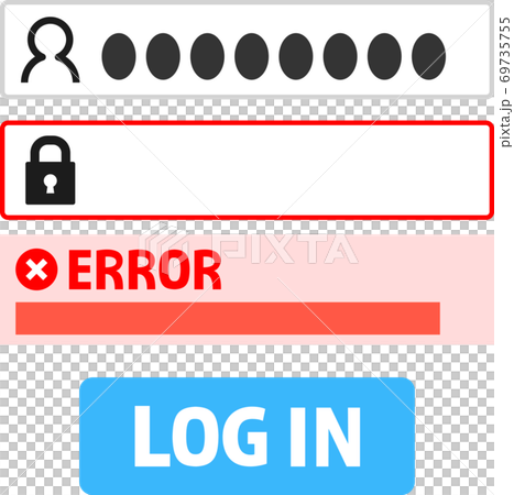 Login screen with password error message - Stock Illustration [69735755 ...