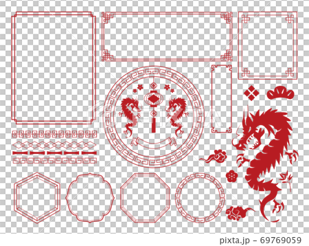 Chinese frame red - Stock Illustration [69769059] - PIXTA