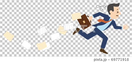 A businessman running while dropping documents - Stock Illustration ...