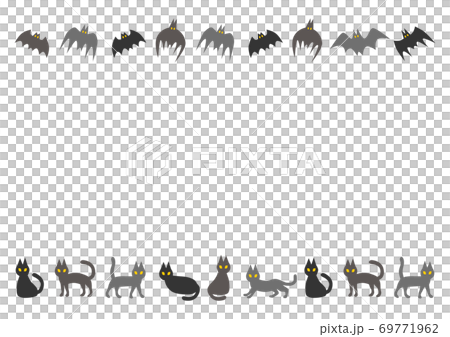 Halloween bat and black cat illustration... - Stock Illustration ...