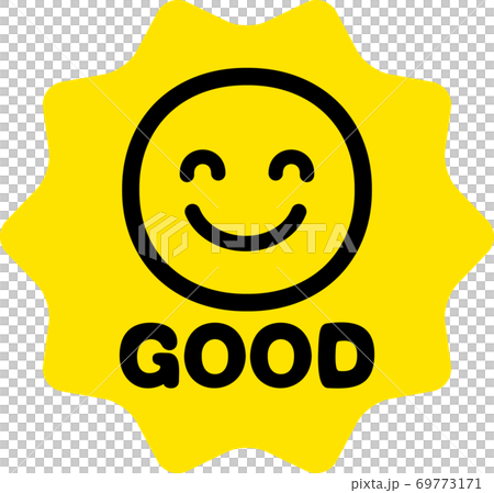 Smiley mark and "GOOD" character icon - Stock Illustration [69773171 ...