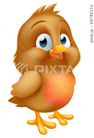 Robin Redbreast Christmas Cartoon Baby Birdのイラスト素材 [69780151] - PIXTA