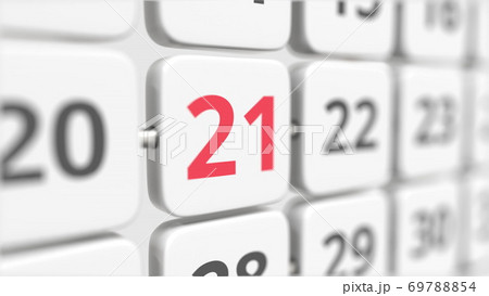 21 date on the turning calendar plate. Deadline...のイラスト素材 [69788854 ...