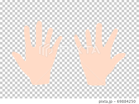 Palms of both hands (hand-painted) - Stock Illustration [69884250] - PIXTA
