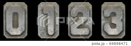 Set of numbers 0, 1, 2, 3 made of industrial...のイラスト素材 [69898471] - PIXTA