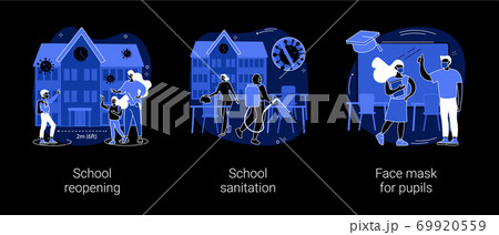 Back to school coronavirus guidelines abstract...のイラスト素材 [69920559] - PIXTA