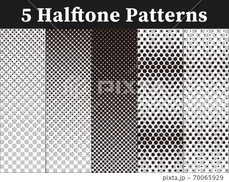 Halftone pattern 5 types set - Stock Illustration [70065929] - PIXTA