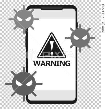 Illustration of a smartphone infected with a virus - Stock Illustration ...