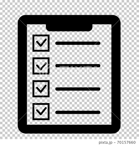 Questionnaire board black and white icon - Stock Illustration [70157660 ...