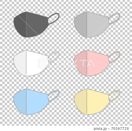 Colorful urethane mask illustration set - Stock Illustration [70167728 ...