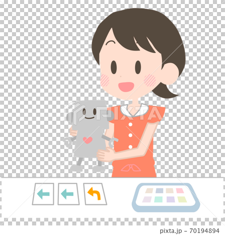 Girl doing robot programming - Stock Illustration [70194894] - PIXTA