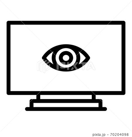 Eye on monitor icon, outline styleのイラスト素材 [70204098] - PIXTA