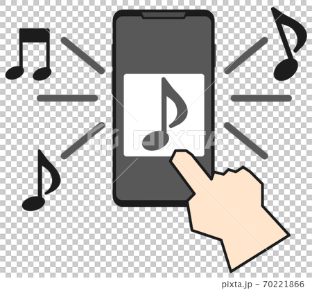 Illustration of playing music on a smartphone - Stock Illustration ...
