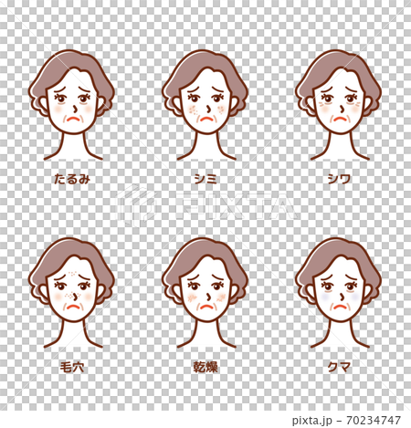 Skin condition of women in their 50s and 60s:... - Stock Illustration ...