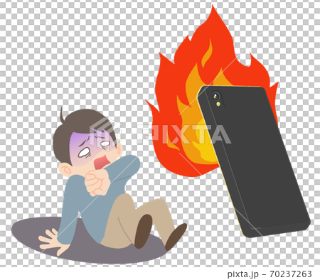 A man scared of fire-image illustration - Stock Illustration [70237263 ...