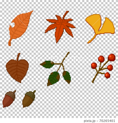Pixel art of fallen leaves - Stock Illustration [70265401] - PIXTA