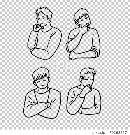 4 patterns of troubled men - Stock Illustration [70268857] - PIXTA