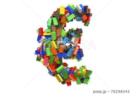 Euro from colored plastic building blocks, 3D...のイラスト素材 [70298343] - PIXTA
