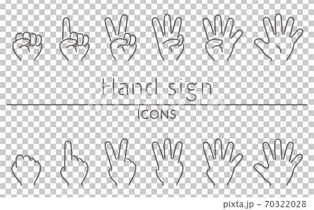 Hand sign icon that represents numbers with... - Stock Illustration ...
