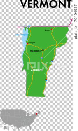 Map of Vermont State capitals, major cities,... - Stock Illustration ...