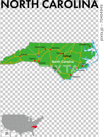 North Carolina State Map With Cities North Carolina State Word Art Map
