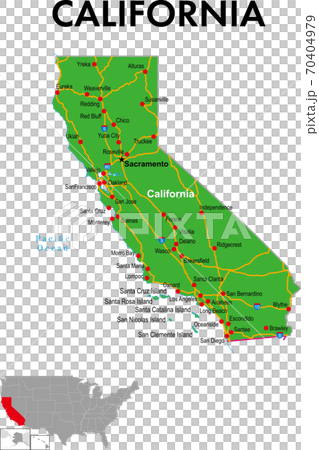 California State Map With Cities City Map | Mountain View, CA