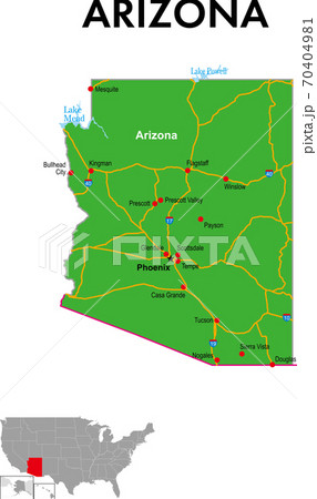 Map Of The State Of Arizona With Cities Road Map Of Arizona State