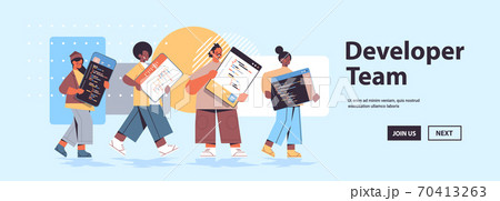 mix race web developers creating program code...のイラスト素材 [70413263] - PIXTA