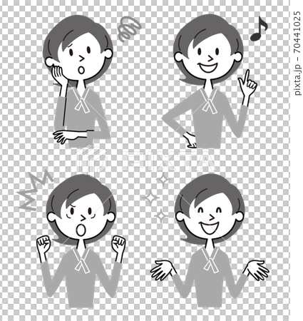 Female facial expressions, various... - Stock Illustration [70441025 ...