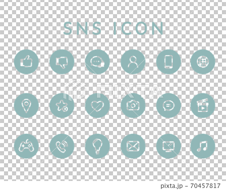 Flat icon set for SNS / Internet /... - Stock Illustration [70457817 ...