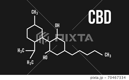 CBD molecular structure illustration....のイラスト素材 [70467334] - PIXTA
