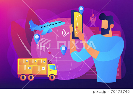 Smart delivery tracking concept vector...のイラスト素材 [70472746] - PIXTA