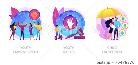 Young people rights protection abstract concept...のイラスト素材 [70476576 ...
