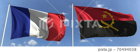 National flags of France and Angola, 3d renderingのイラスト素材 [70494038] - PIXTA