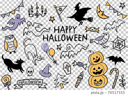 Halloween line art illustration - Stock Illustration [70517355] - PIXTA