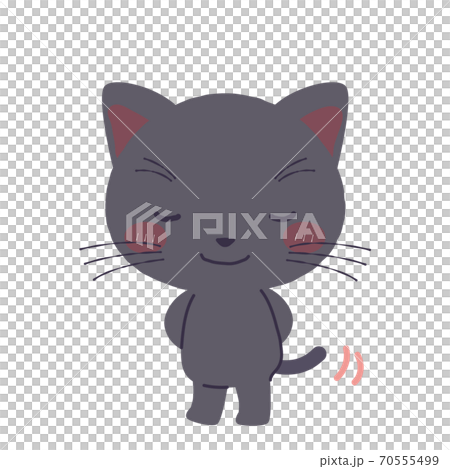 Black cat squirming - Stock Illustration [70555499] - PIXTA