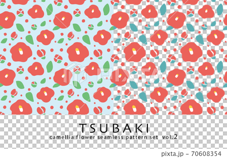 Camellia pattern seamless pattern set vol.2 - Stock Illustration ...