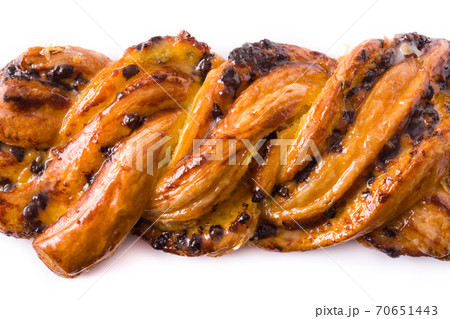 Homemade braid chocolate isolated on white...の写真素材 [70651443] - PIXTA