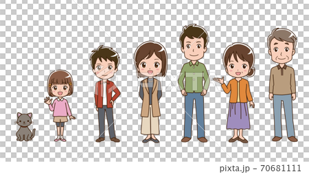 Illustration of a 3rd generation family - Stock Illustration [70681111 ...