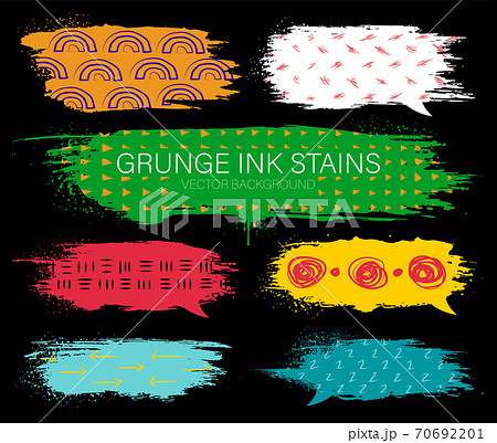 Modern grunge set of ink chat stains with hand...のイラスト素材 [70692201] - PIXTA