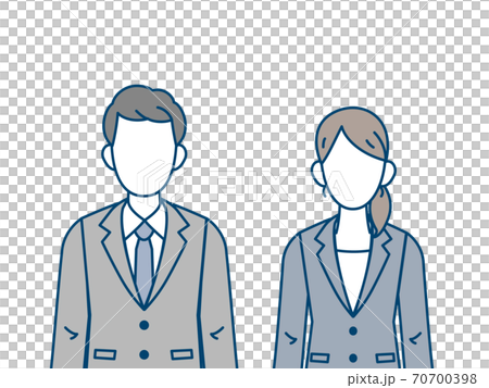 Men and women in suits, faceless, bust up - Stock Illustration ...