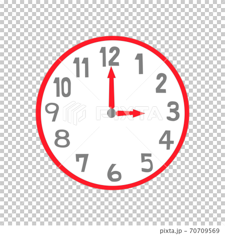 Clock pointing to 3 o'clock - Stock Illustration [70709569] - PIXTA