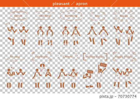 Pictogram Apron Clerk Fun Happy Happy People... - Stock Illustration ...