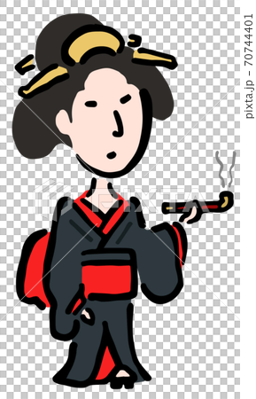 Smoking Geisha - Stock Illustration [70744401] - PIXTA