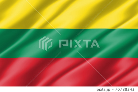 Silk wavy flag of Lithuania graphic. Wavy...のイラスト素材 [70788243] - PIXTA