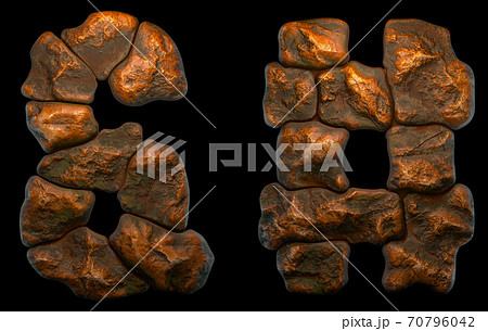 Set of rocky symbols ampersand and hash. Font...のイラスト素材 [70796042] - PIXTA