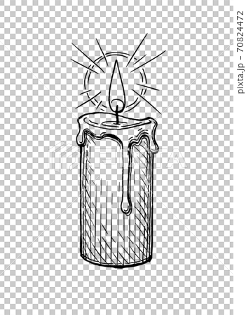 Ink sketch of burning candle. - Stock Illustration [70824472] - PIXTA