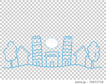 Yurukawa freehand cityscape - Stock Illustration [70872738] - PIXTA