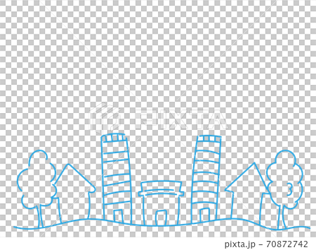 Yurukawa freehand cityscape - Stock Illustration [70872742] - PIXTA